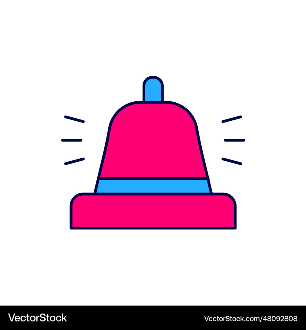 Filled outline hotel service bell icon isolated Vector Image