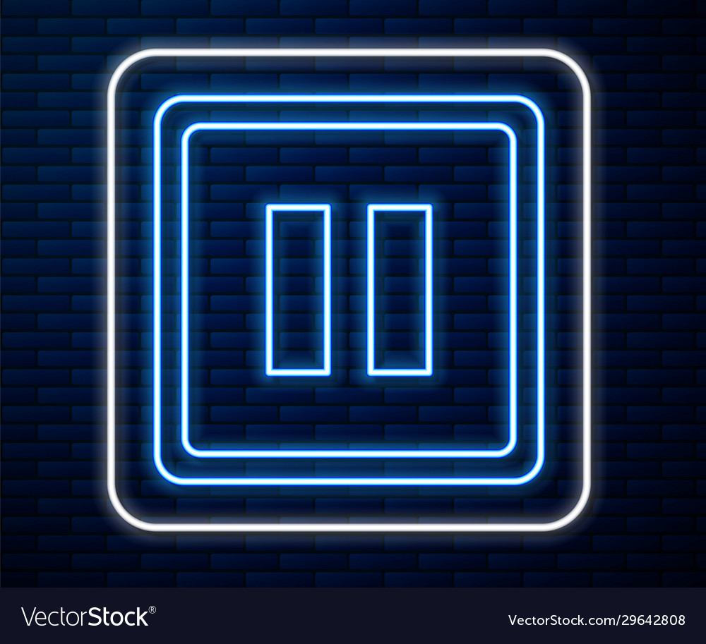 Glowing neon line pause button icon isolated Vector Image Glowing neon line pause button icon isolated Vector Image
