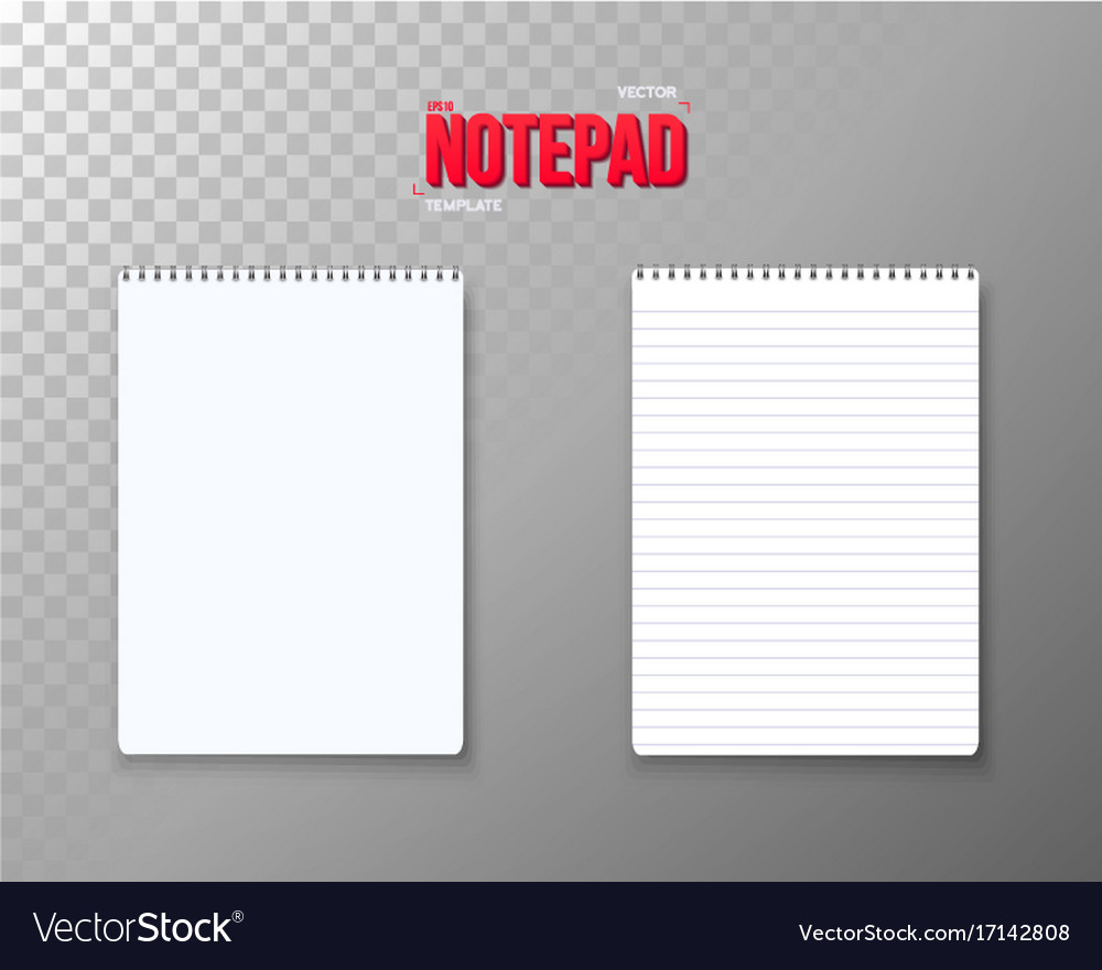 Notepad set realistic empty template open Vector Image