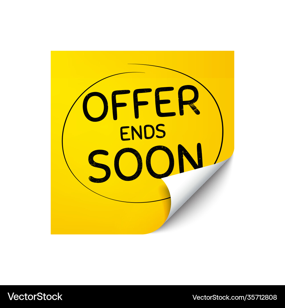 Offer ends soon special price sign Royalty Free Vector Image