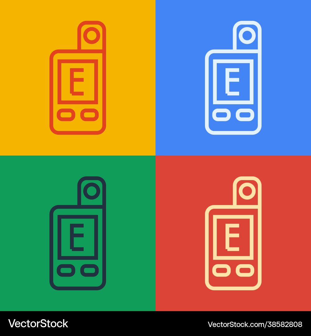 Pop art line light meter icon isolated on color Vector Image