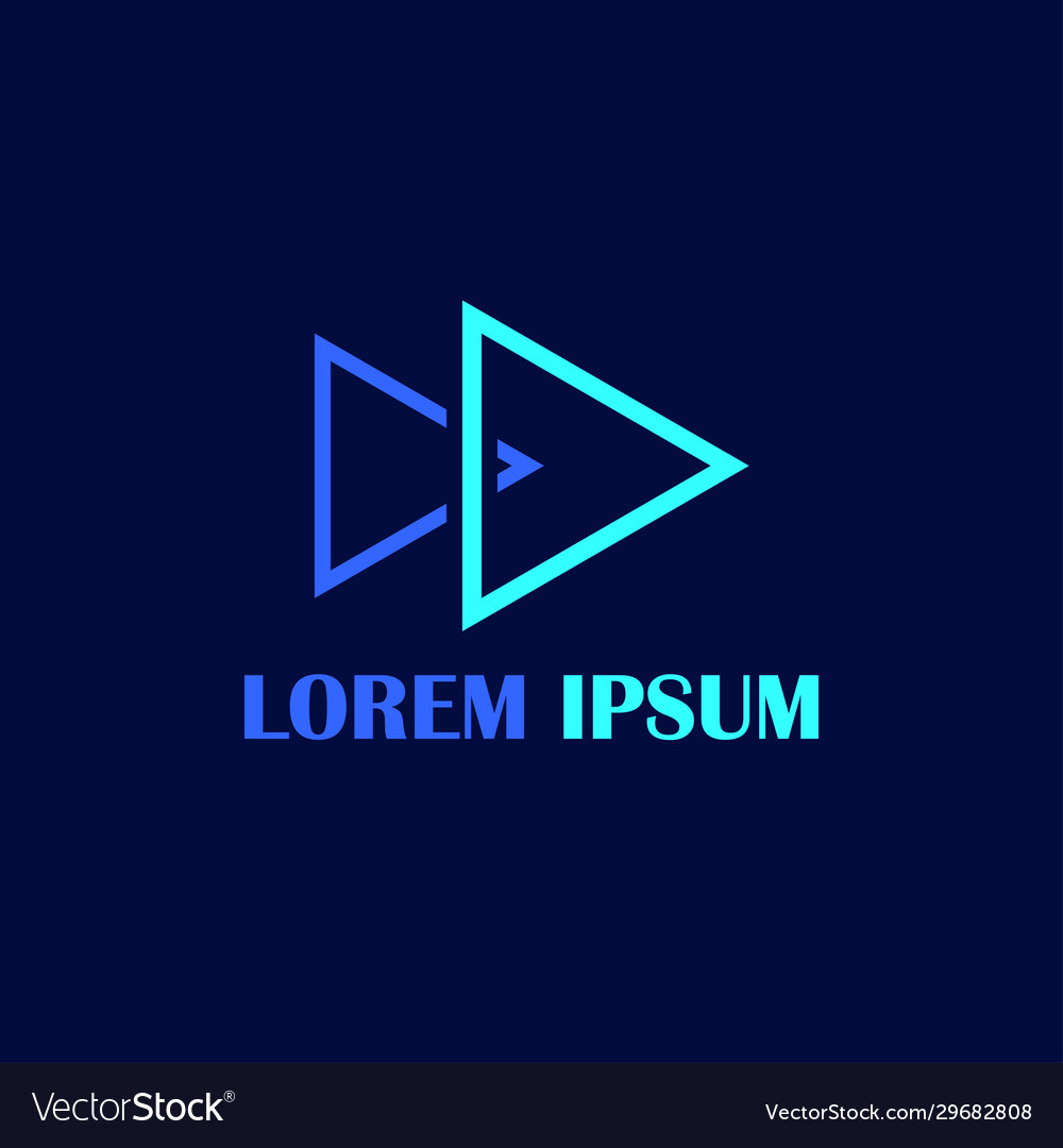 Simple doble triangle logo Royalty Free Vector Image