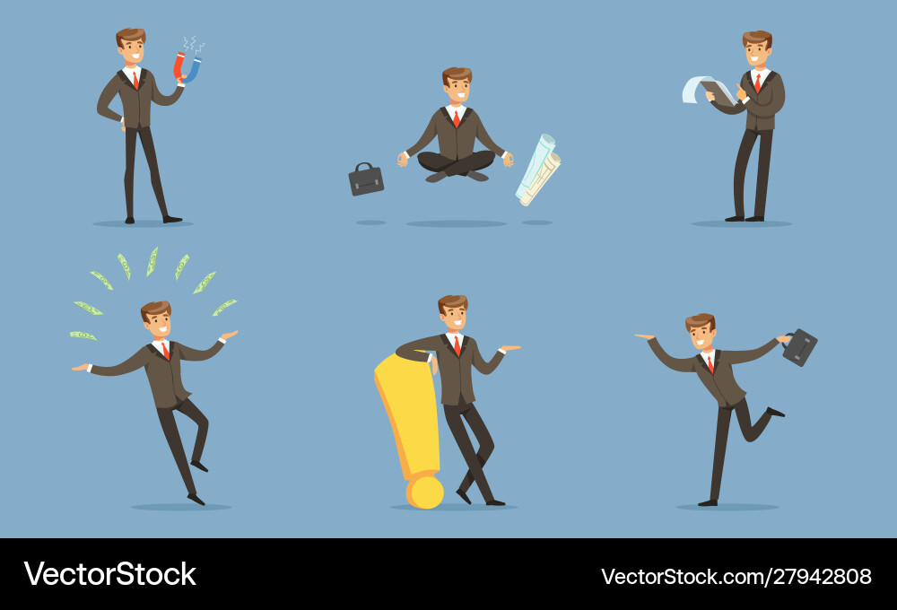 Successful manager in a business suit doing Vector Image