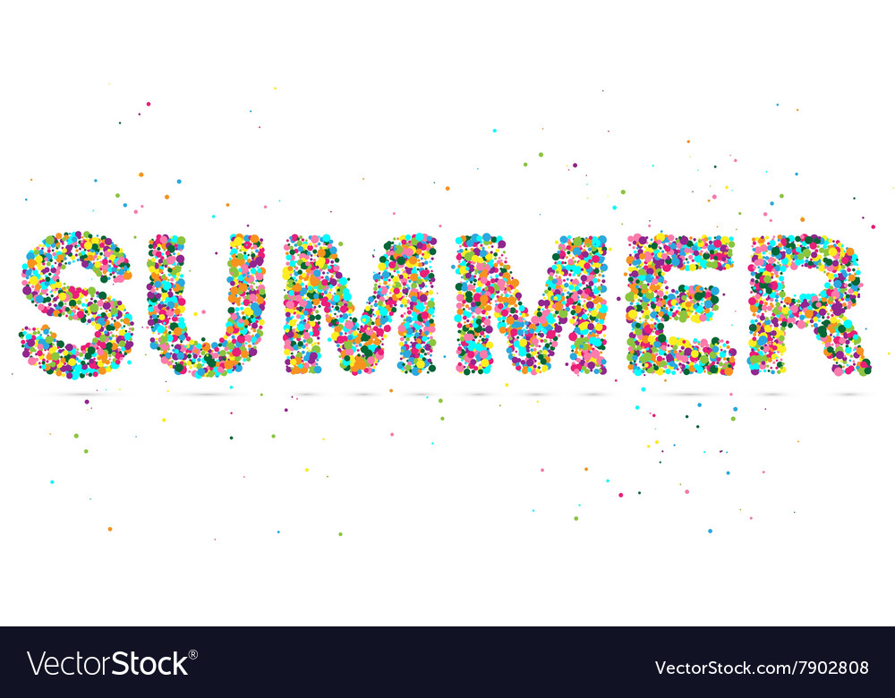 Summer word consisting colored particles Vector Image
