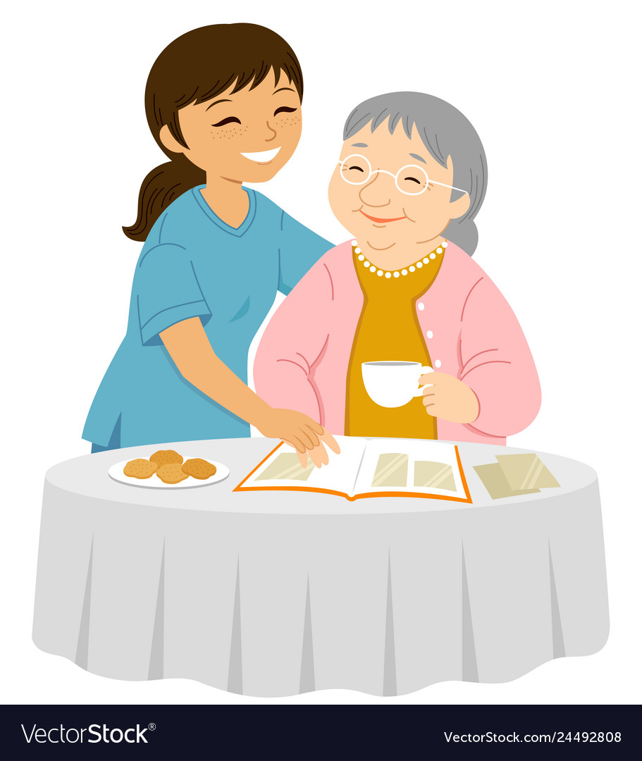 Supportive eldercare Royalty Free Vector Image