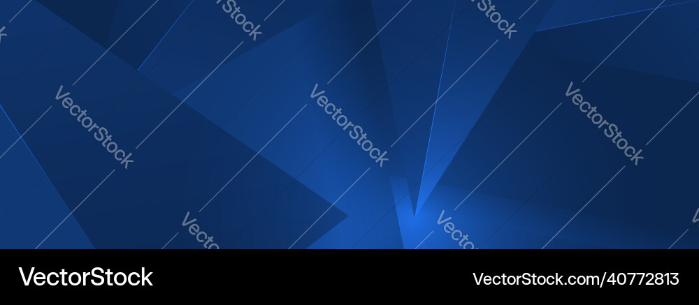 Blue modern abstract wide banner with geometric Vector Image
