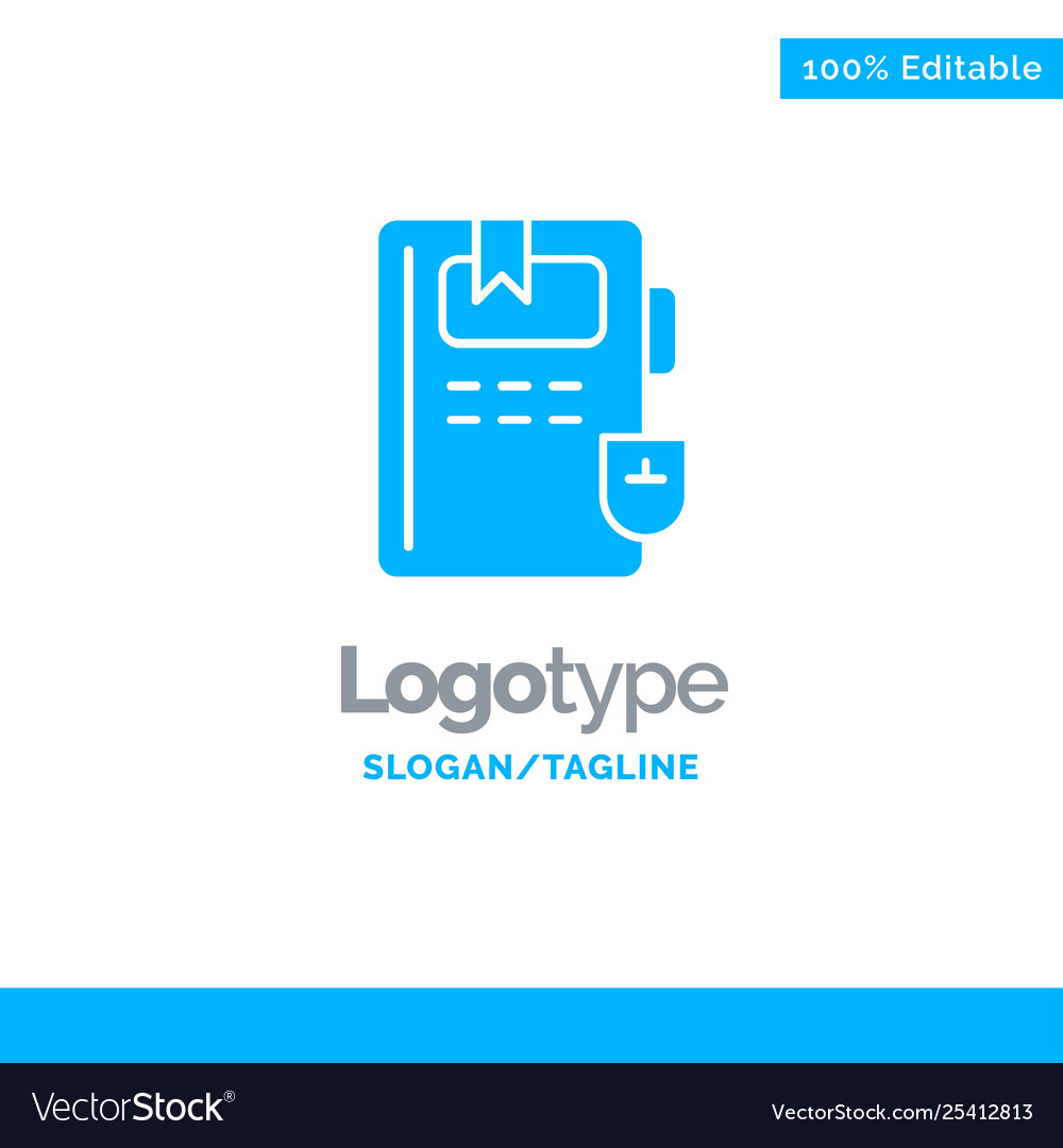 Book education knowledge blue solid logo template Vector Image