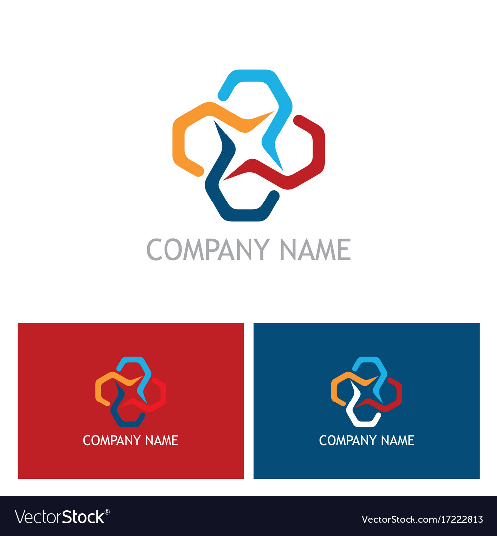 Circle colored technology logo Royalty Free Vector Image