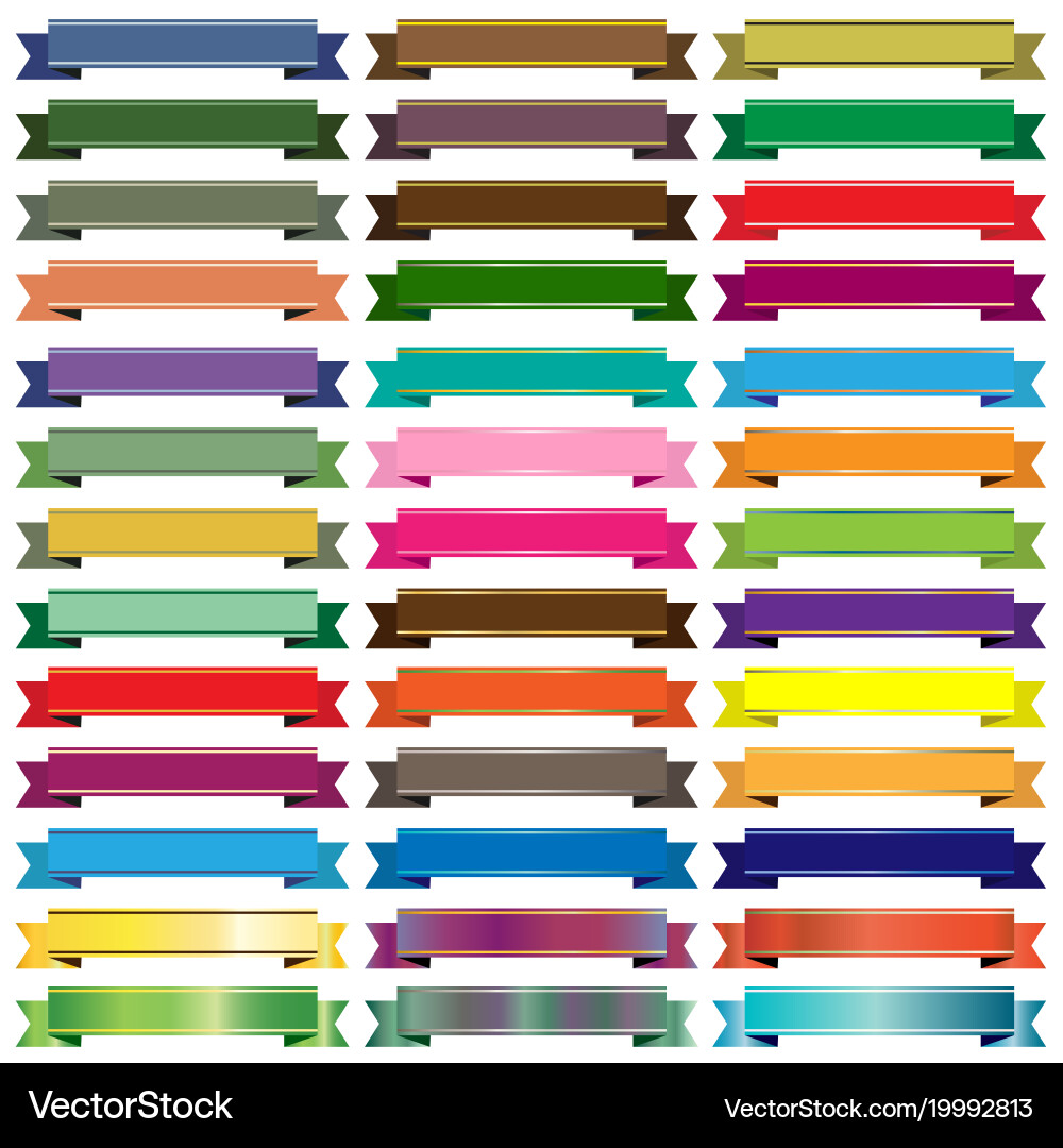 Colorful ribbon banners on white background Vector Image