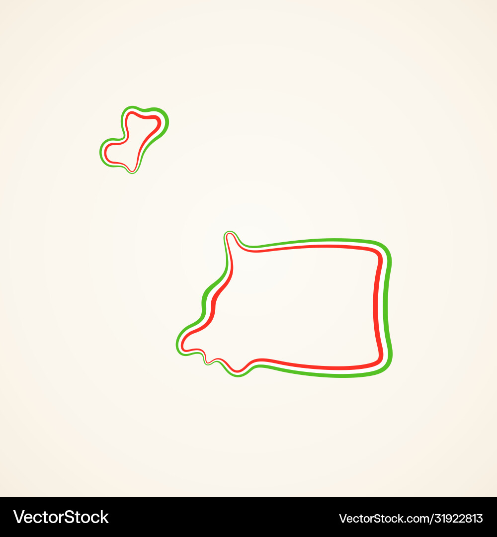 Equatorial guinea - outline map Royalty Free Vector Image