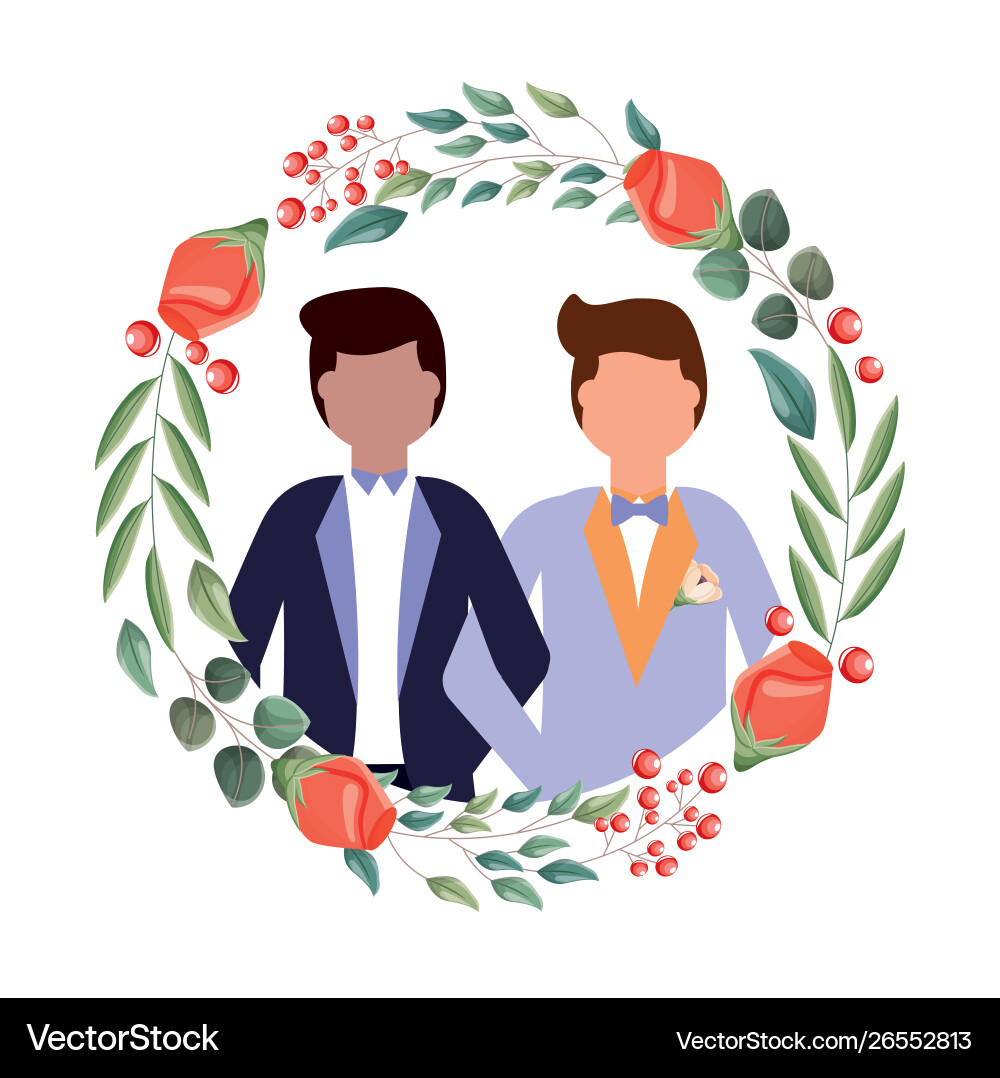 Gay wedding couple design Royalty Free Vector Image