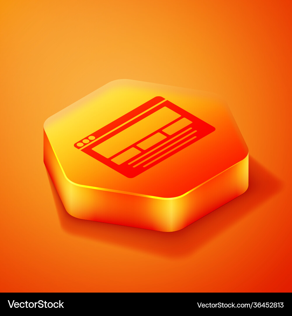 Isometric ui or ux design icon isolated on orange Vector Image