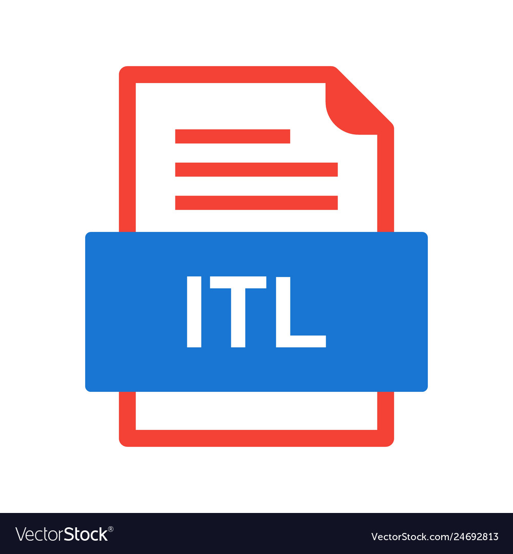 Itl file document icon Royalty Free Vector Image