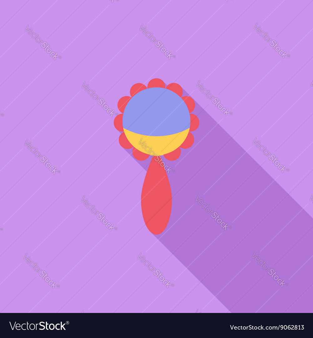 Rattle flat icon Royalty Free Vector Image - VectorStock