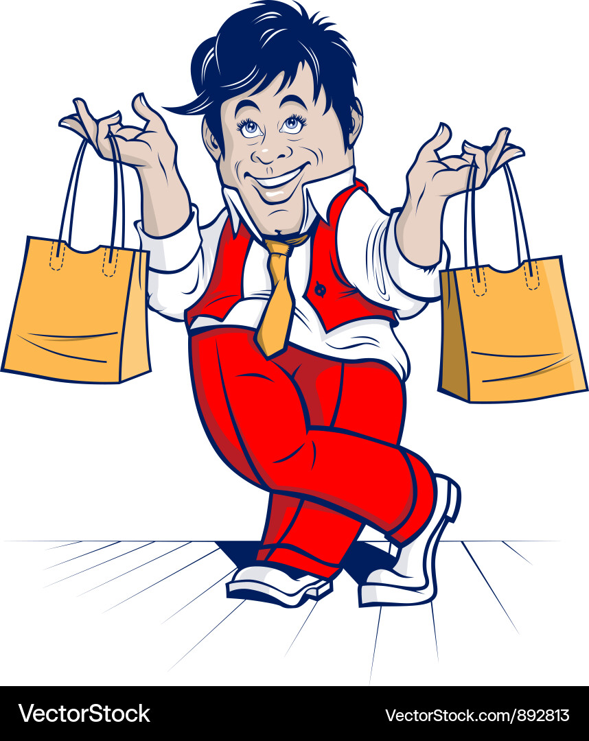 Sale cartoon man character Royalty Free Vector Image