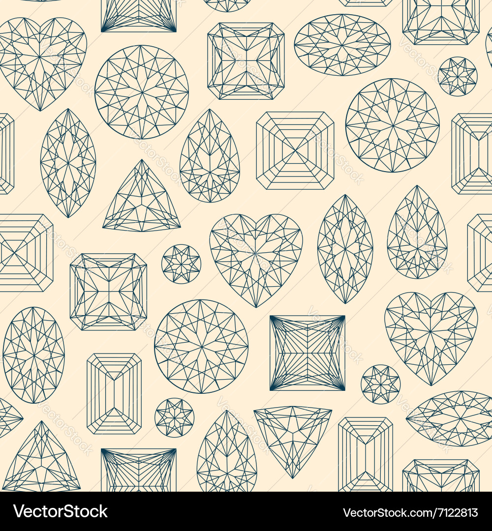 Seamless pattern made of line art diamonds Vector Image