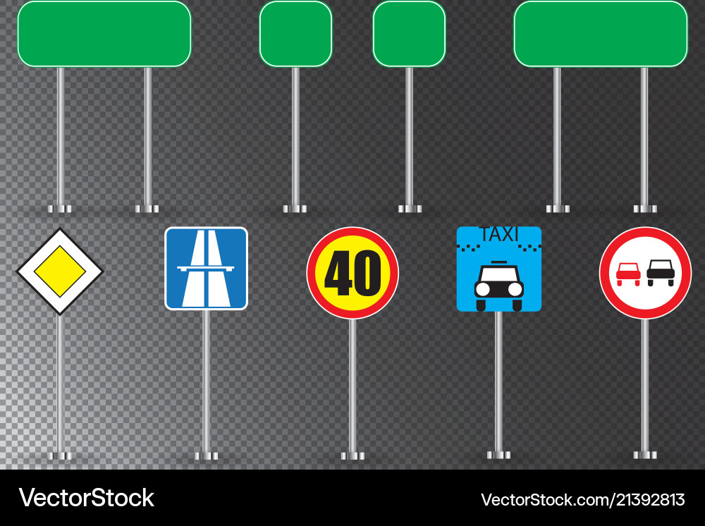Set of road signs eps10 Royalty Free Vector Image