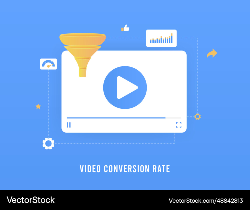 Video conversion rate concept inbound digital Vector Image