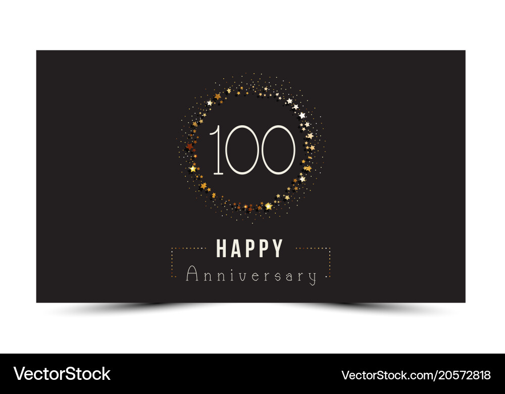 100 years happy anniversary card Royalty Free Vector Image