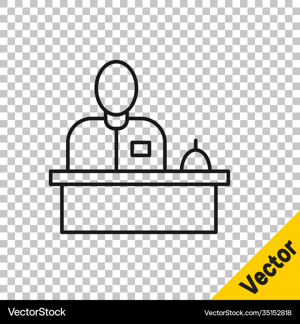 Black line receptionist standing at hotel Vector Image