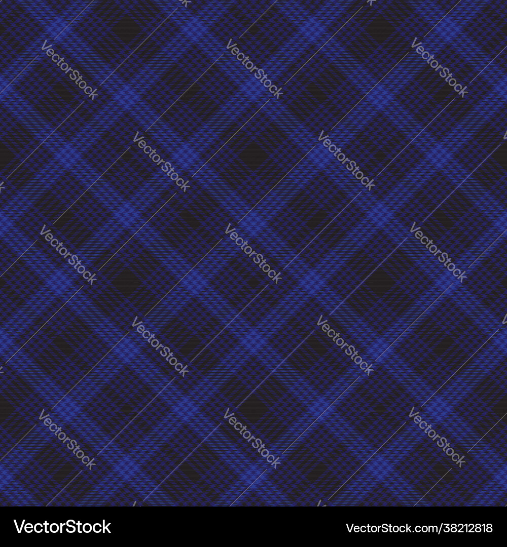 Blue chevron plaid tartan textured seamless Vector Image