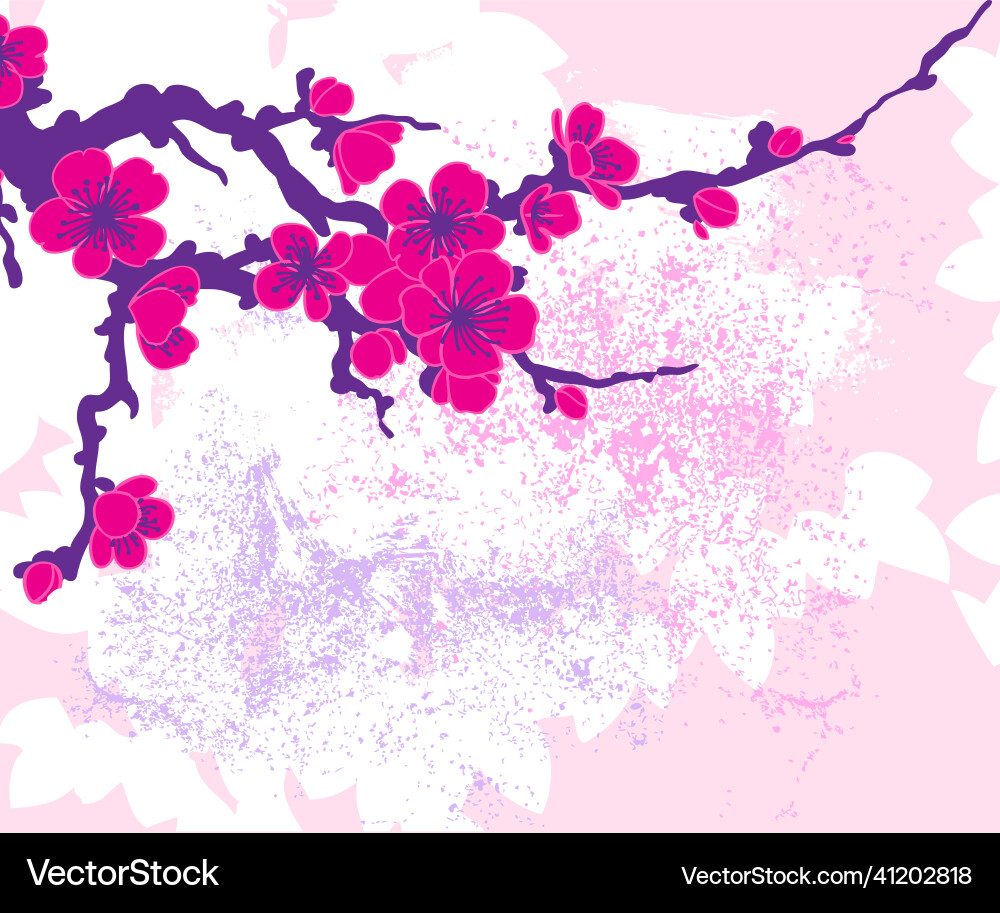 Branch of sakura Royalty Free Vector Image - VectorStock