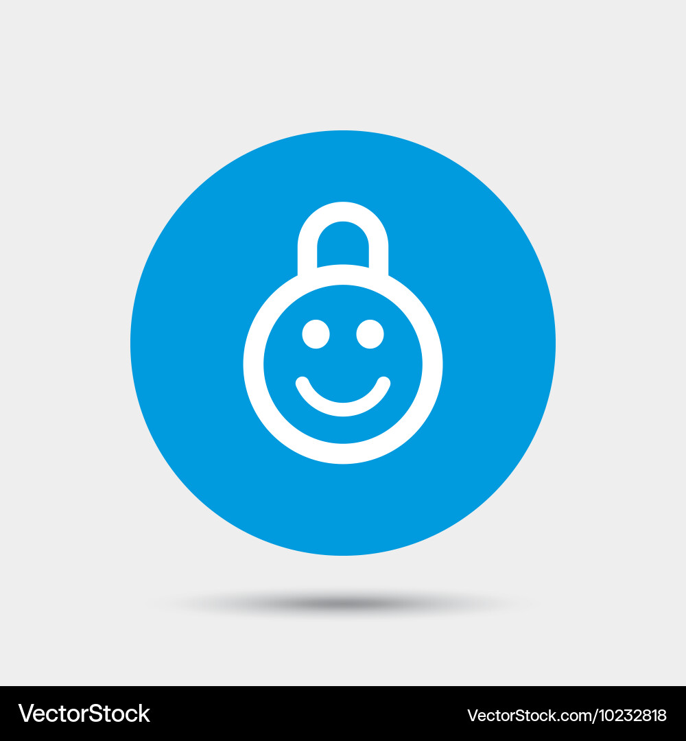 Child lock icon Locker with smile symbol Vector Image