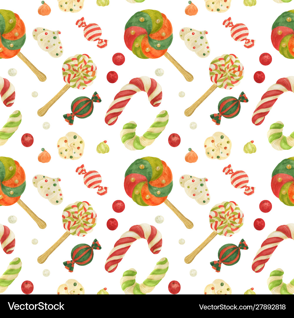 Christmas elves factory pattern with candy canes Vector Image