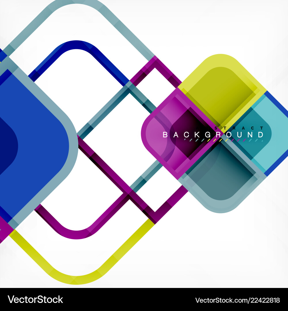 Colorful round squares modern geometric background