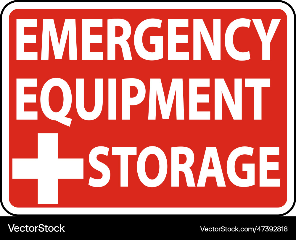 Emergency equipment sign on white background Vector Image