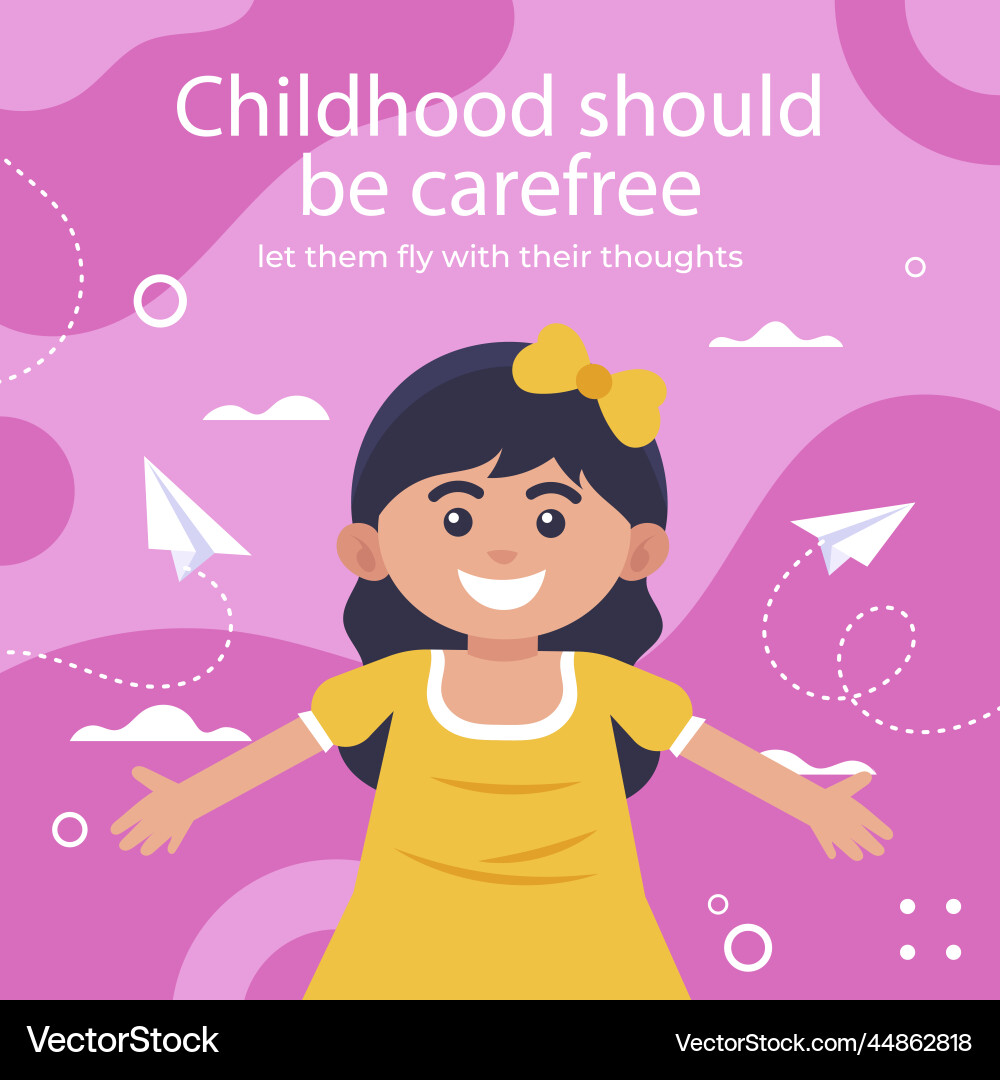 Flat posts set children Royalty Free Vector Image