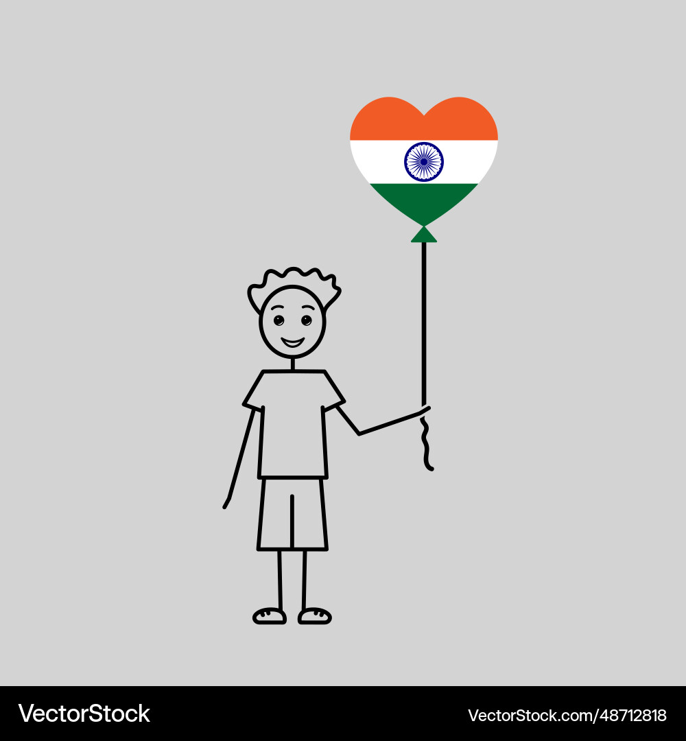 Indian boy love india sketch Royalty Free Vector Image