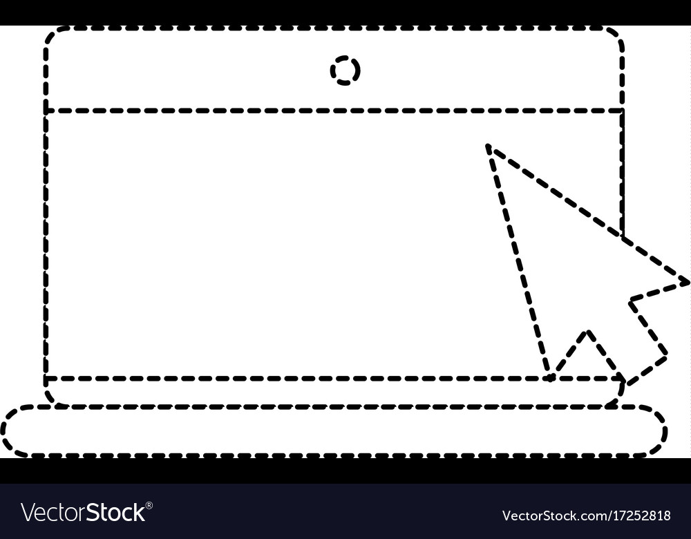 Laptop computer with mouse pointer Royalty Free Vector Image