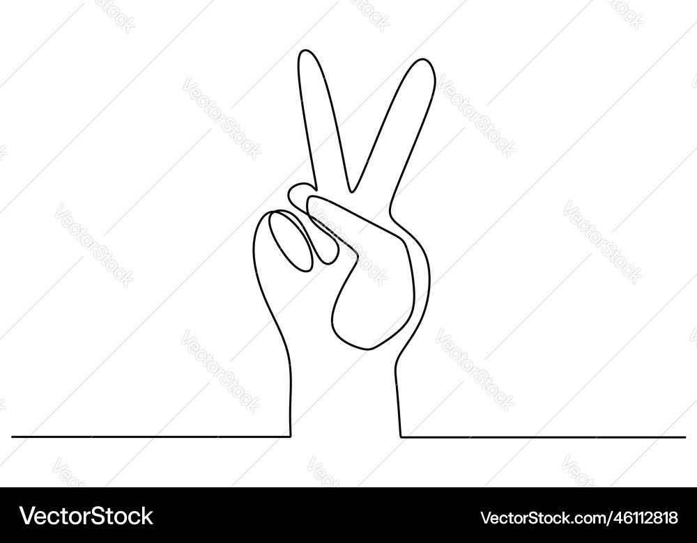 One continuous single line of hand drawn with Vector Image