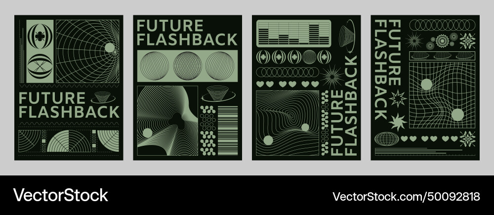 Poster design template in y2k retro style Vector Image