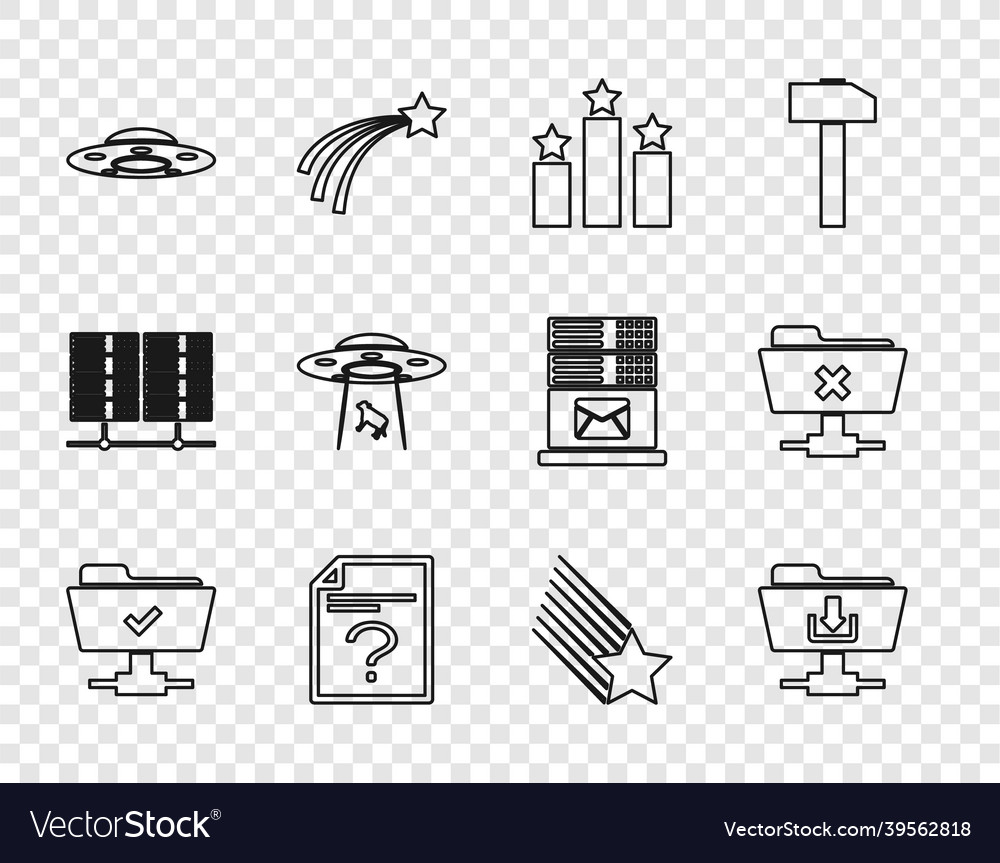 Set line ftp operation successful folder download Vector Image Set line ftp operation successful folder download Vector Image