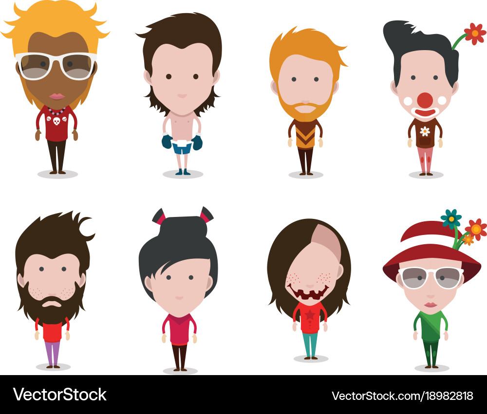 Set of figure avatars Royalty Free Vector Image