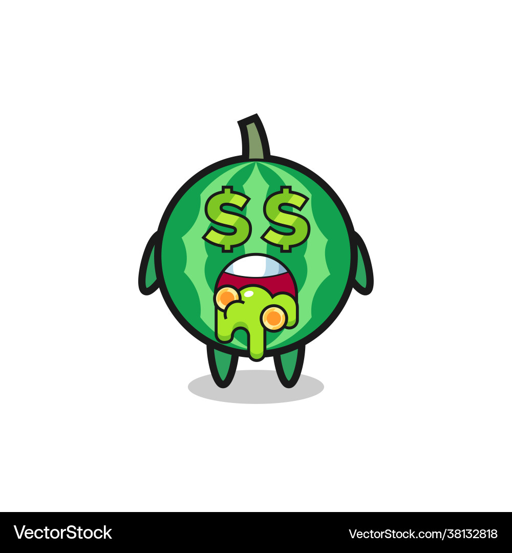 Watermelon character with an expression crazy Vector Image