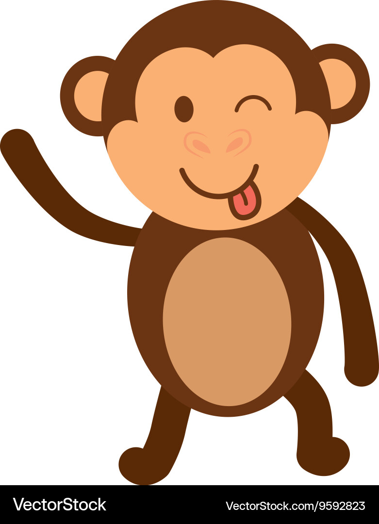 Cartoon monkey icon cute animal design Royalty Free Vector