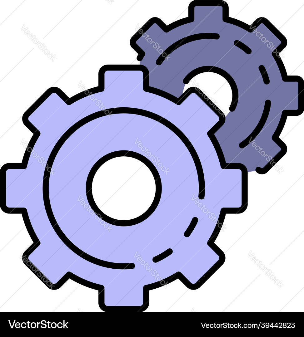 Cog wheel icon color outline Royalty Free Vector Image