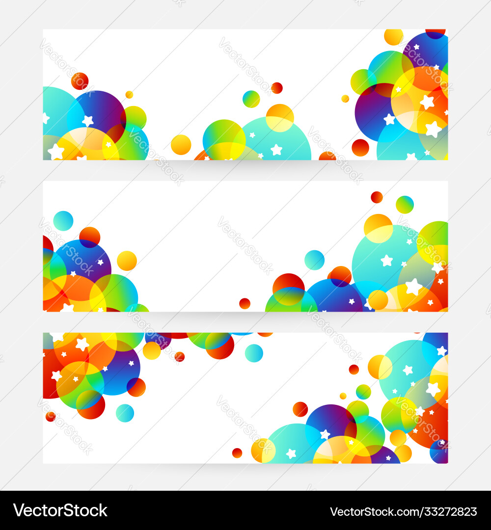 Creative kids cards with colorful bubble Vector Image
