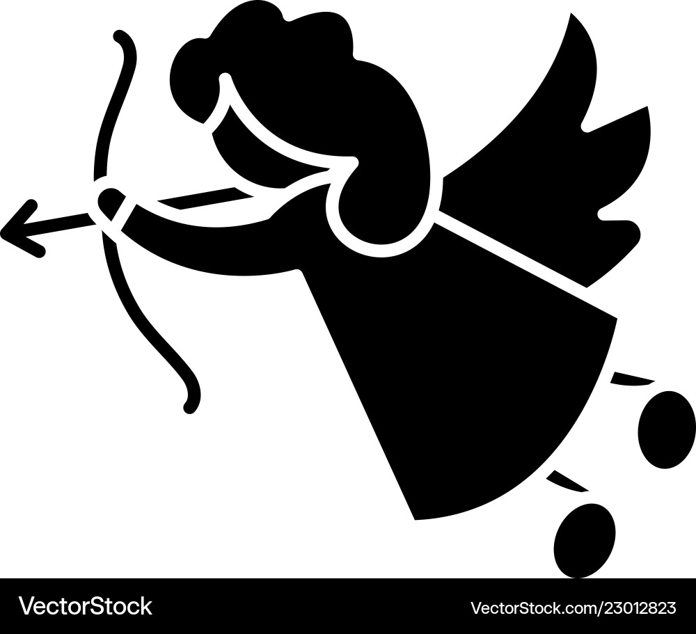 Cupid black icon sign on isolated Royalty Free Vector Image