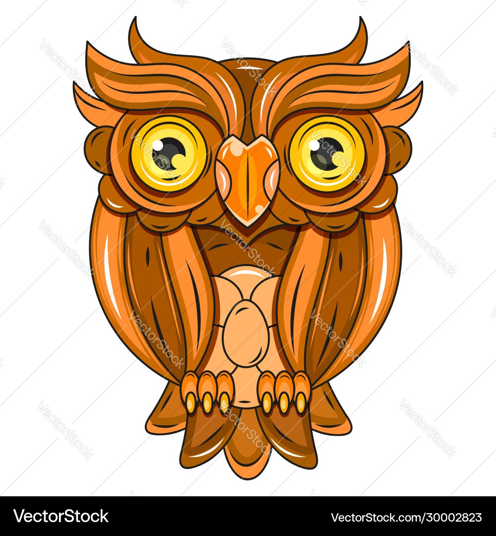 Decorative owl suitable for greeting card poster Vector Image