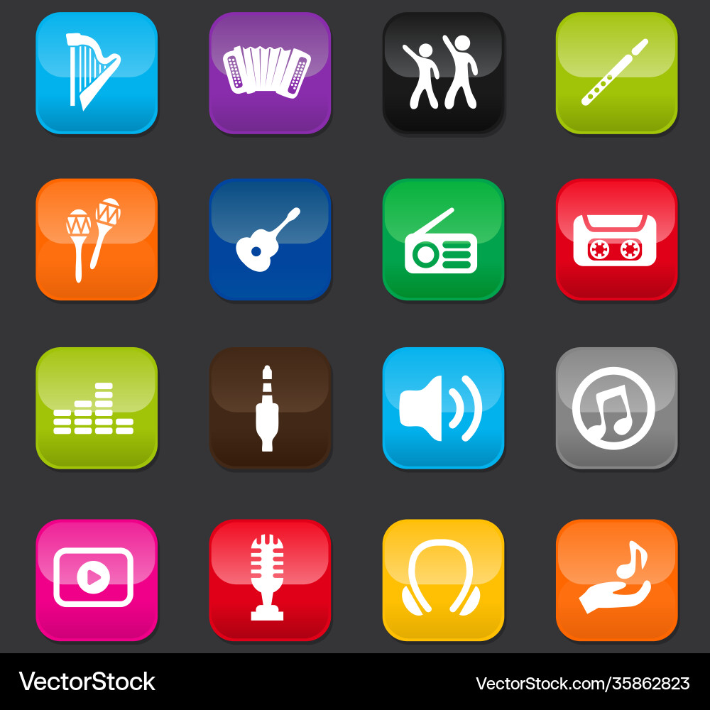 Disco or club icons set Royalty Free Vector Image