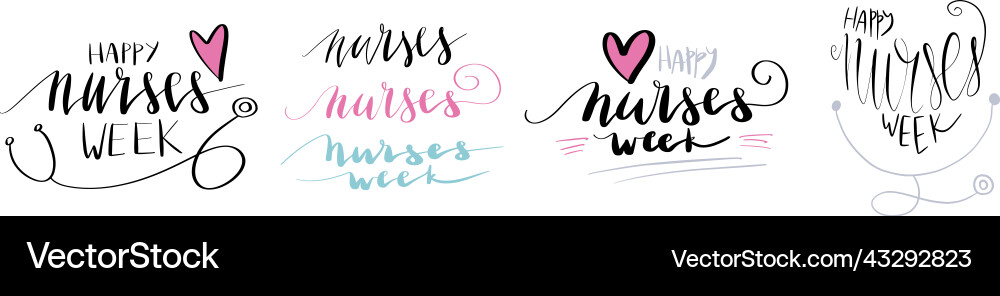 Happy nurses week beautiful handwritten brush Vector Image