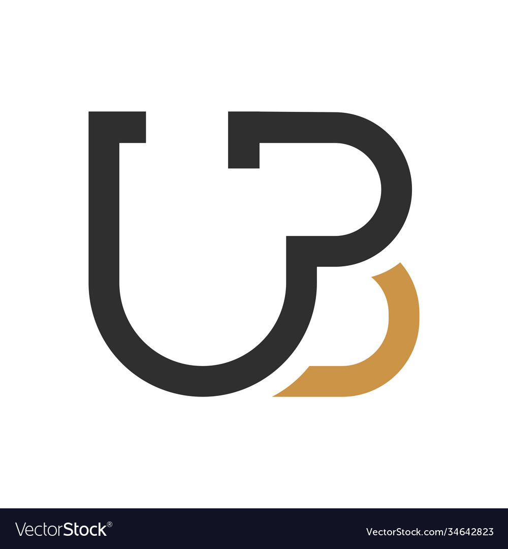 Initial letter ub logo or bu design Royalty Free Vector