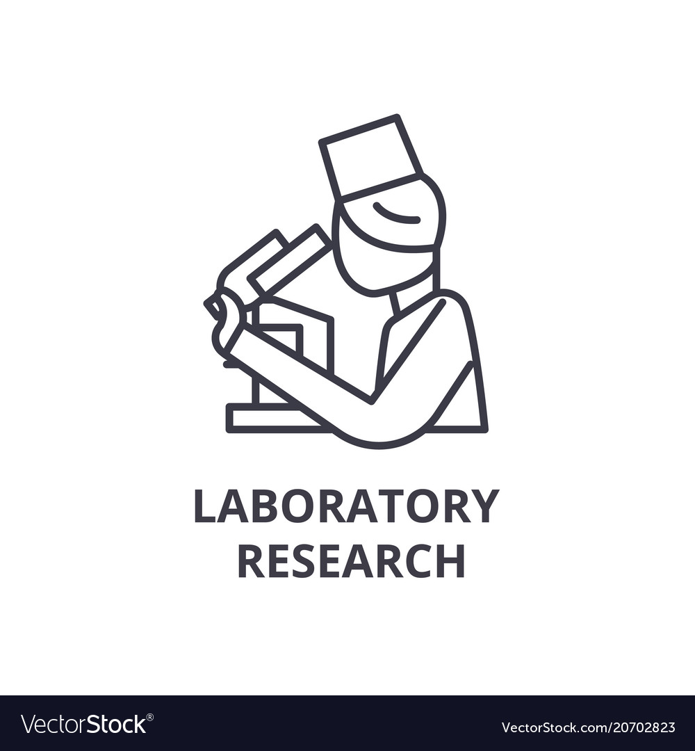 Laboratory Research Thin Line Icon Sign Symbol Vector Image