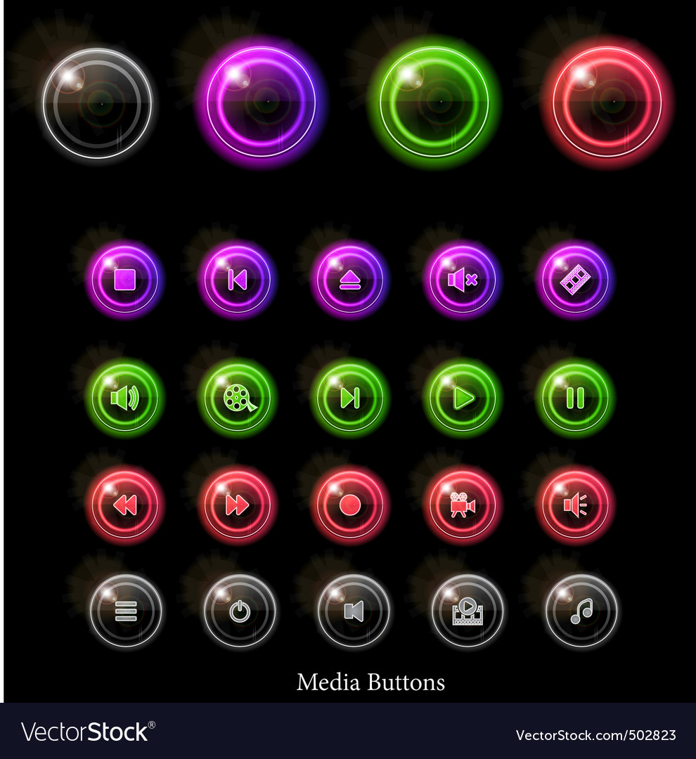 Neon web buttons Royalty Free Vector Image - VectorStock