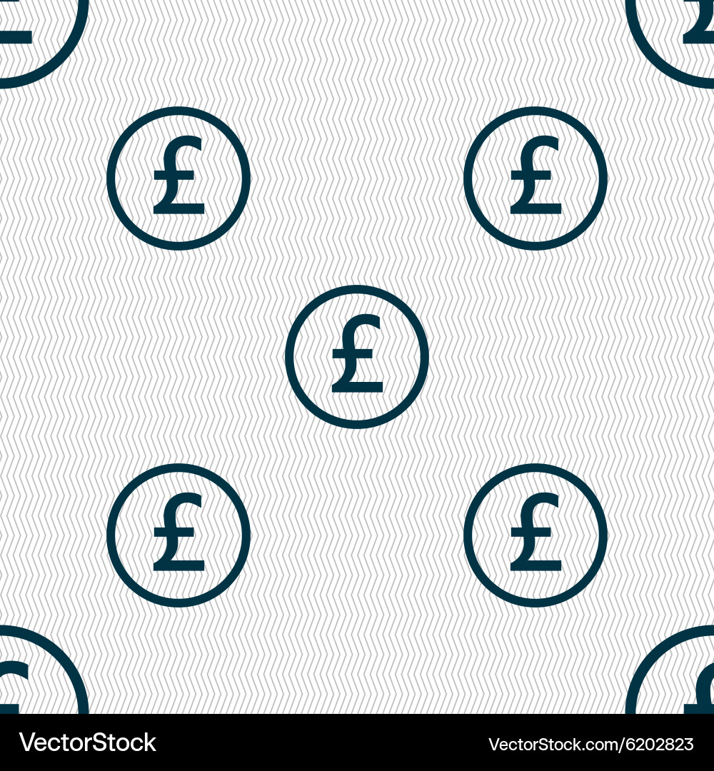 Pound sterling icon sign seamless abstract Vector Image