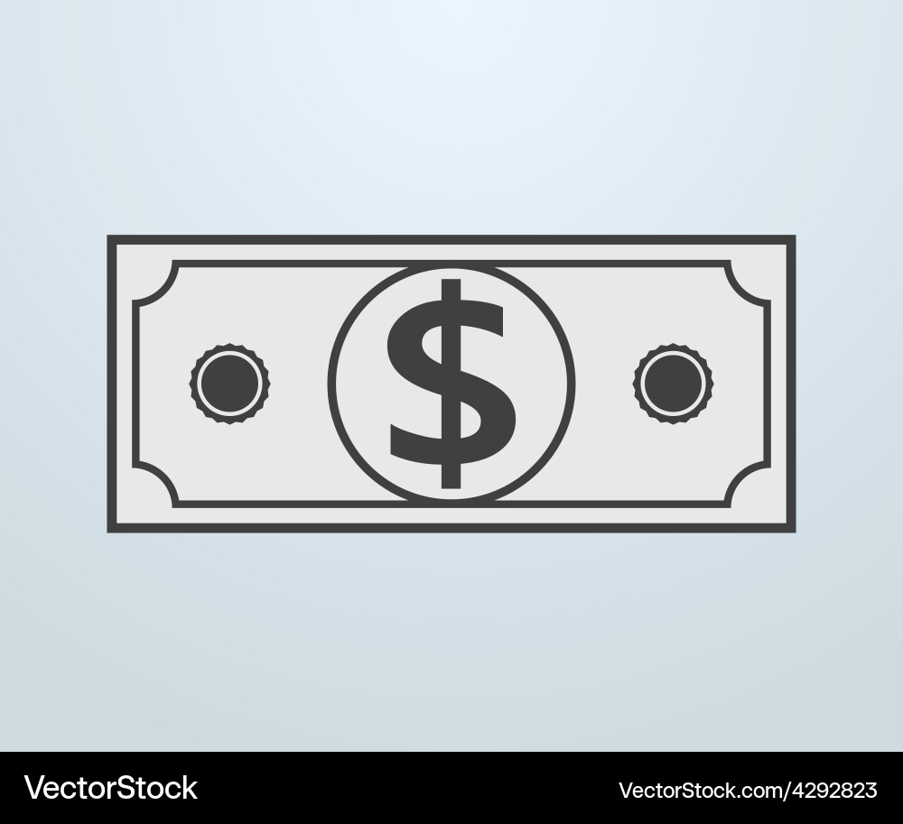 Printicon of dollar Royalty Free Vector Image - VectorStock